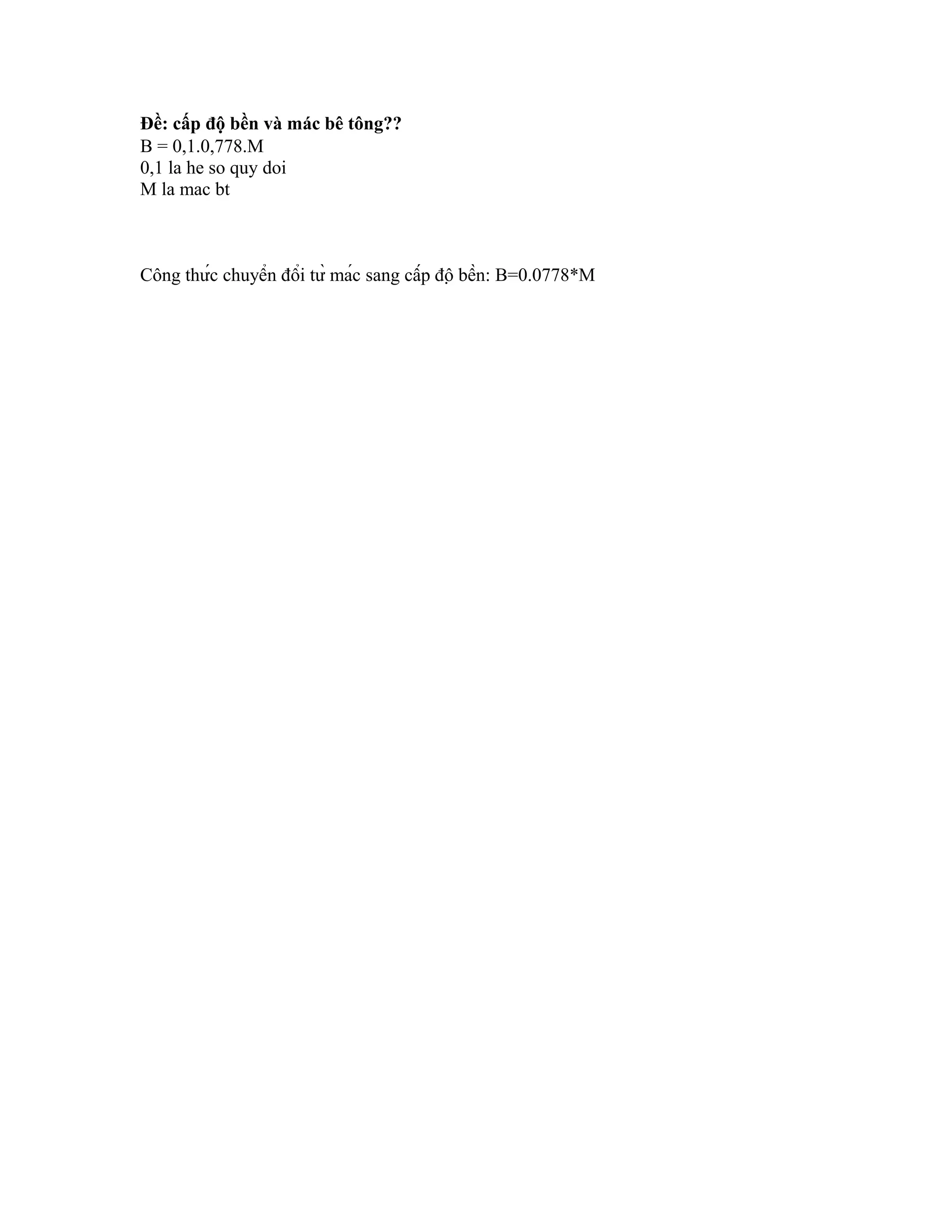 Quy doi mac betong xang cap do ben | DOC