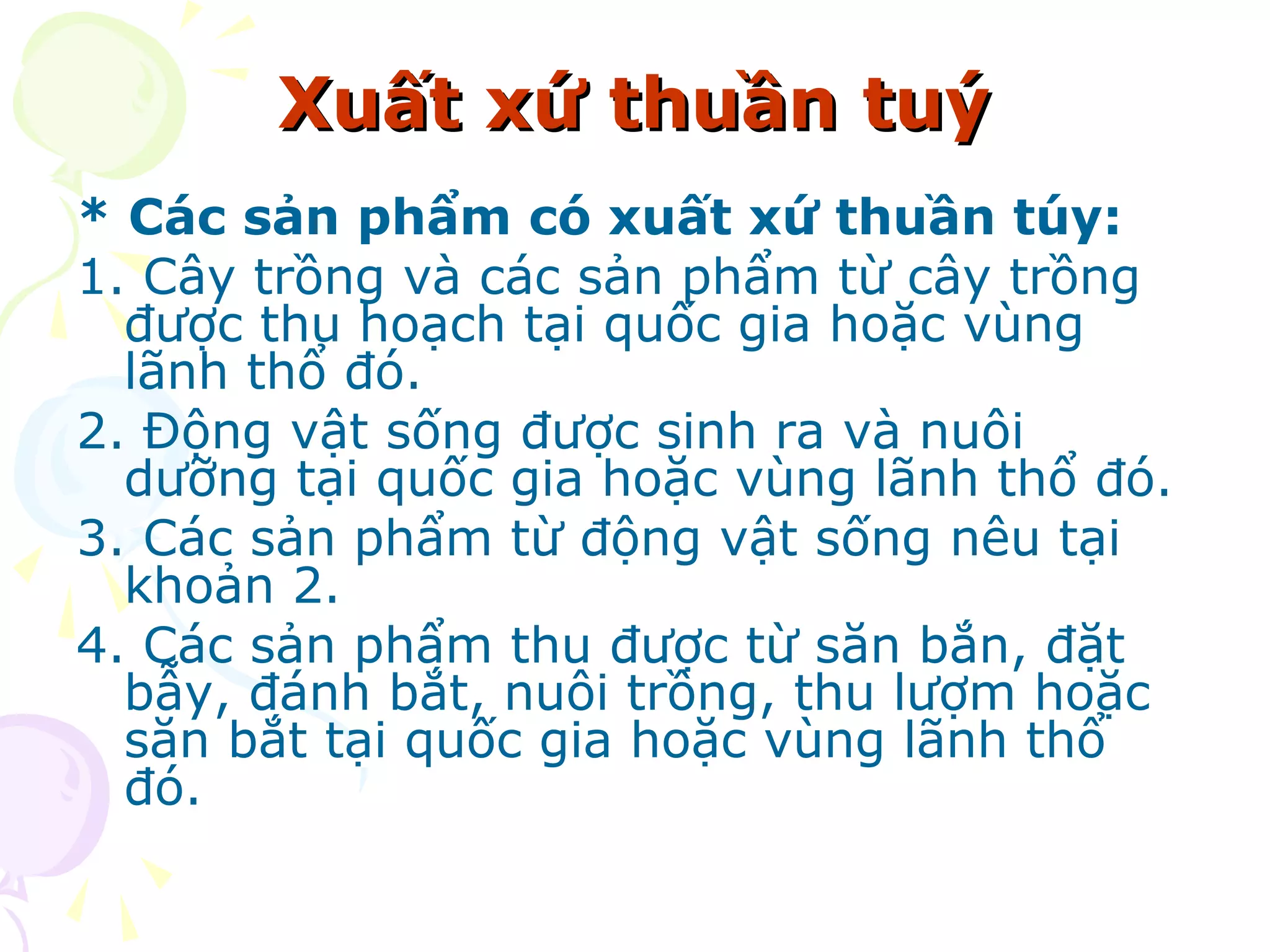 Quy tac xuat xu hang hoa theo free trade area - certificate of origin. | PPT