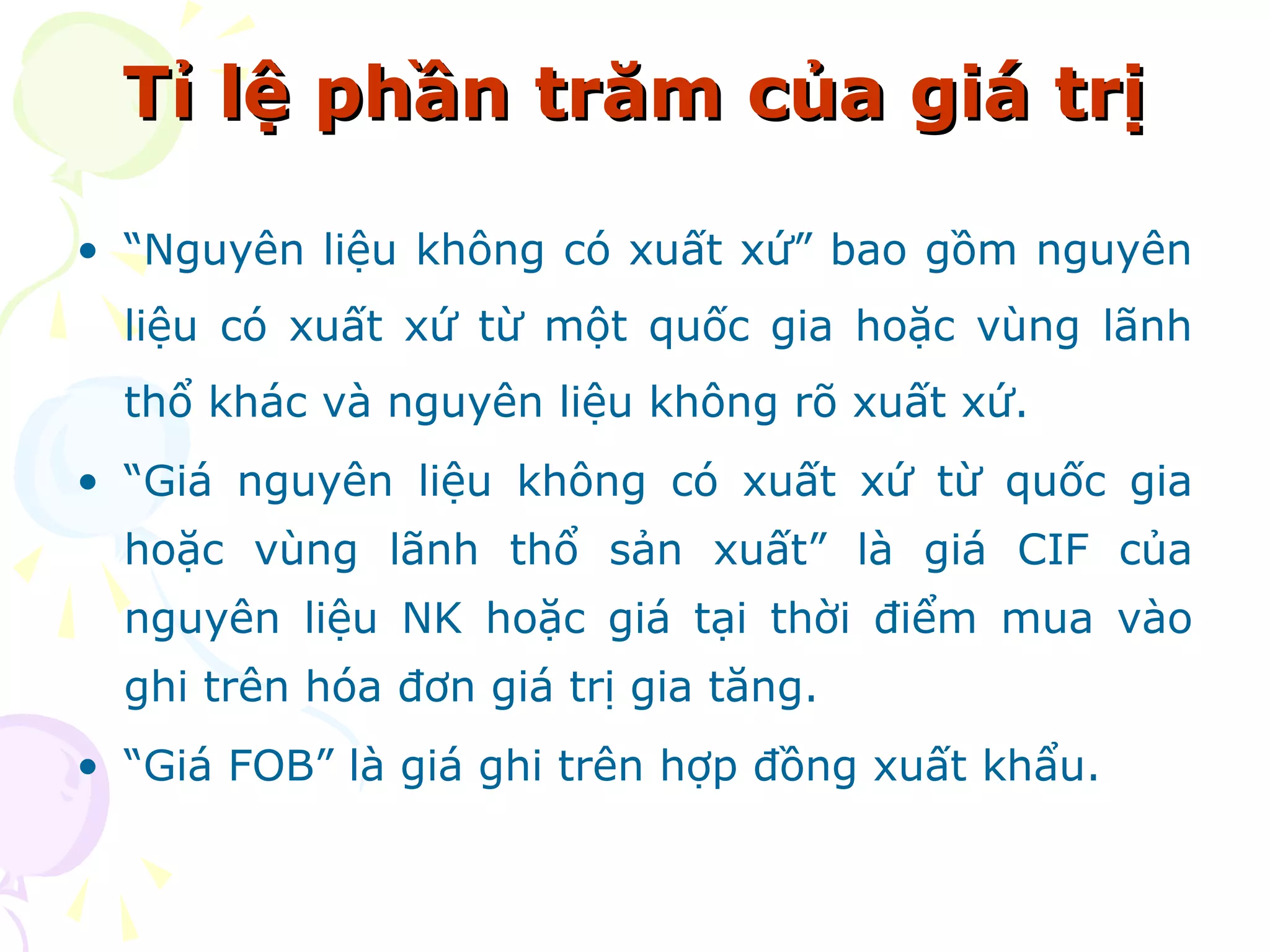 Quy tac xuat xu hang hoa theo free trade area - certificate of origin. | PPT