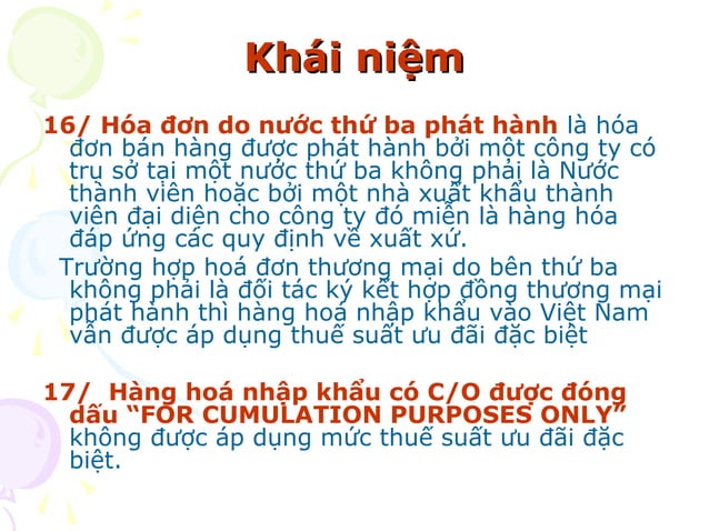 Quy tac xuat xu hang hoa theo free trade area - certificate of origin. | PPT