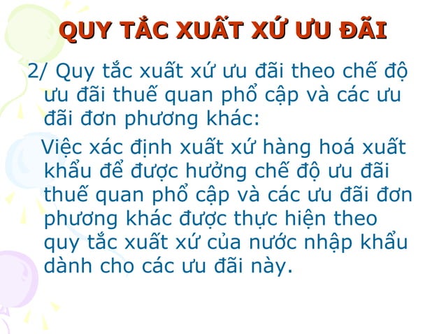 Quy tac xuat xu hang hoa theo free trade area - certificate of origin. | PPT