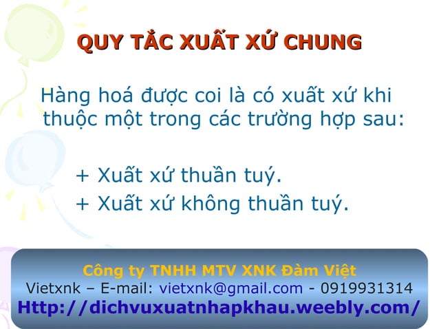 Quy tac xuat xu hang hoa theo free trade area - certificate of origin. | PPT