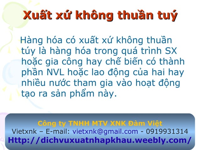 Quy tac xuat xu hang hoa theo free trade area - certificate of origin. | PPT