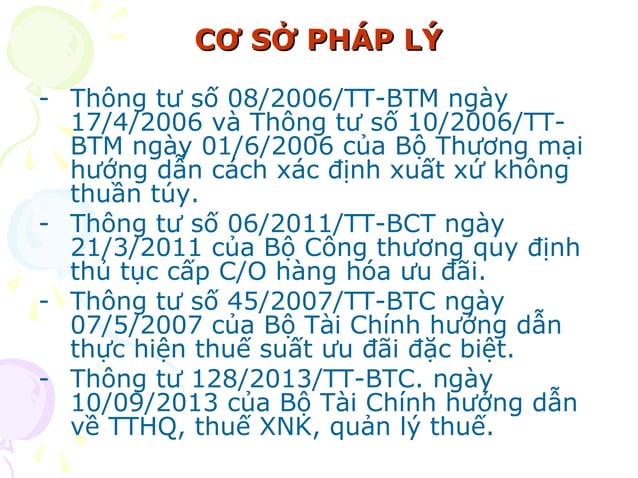 Quy tac xuat xu hang hoa theo free trade area - certificate of origin. | PPT