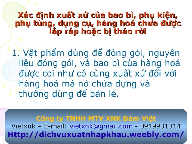 Quy tac xuat xu hang hoa theo free trade area - certificate of origin. | PPT