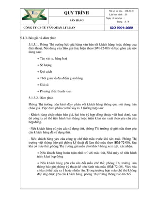 Quy trinh ban hang qt 72-01 | PDF | Free Download
