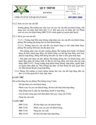 Quy trinh ban hang qt 72-01 | PDF | Free Download
