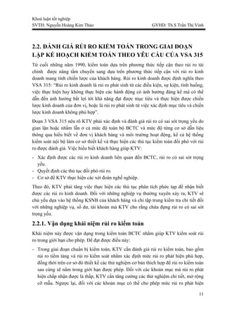 Đề tài tốt nghiệp: Quy trình đánh giá rủi ro trong kiểm toán, HOT | PDF