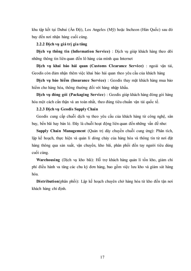 Quy trình giao nhận hàng hóa xuất nhập khẩu bằng container đường biển của công ty geodis việt ...