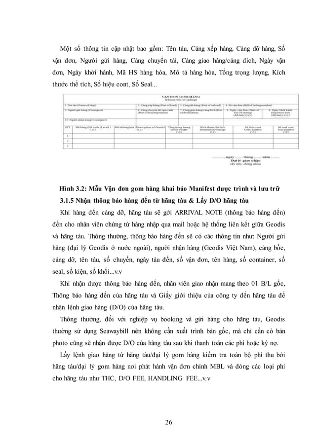 Quy trình giao nhận hàng hóa xuất nhập khẩu bằng container đường biển của công ty geodis việt ...