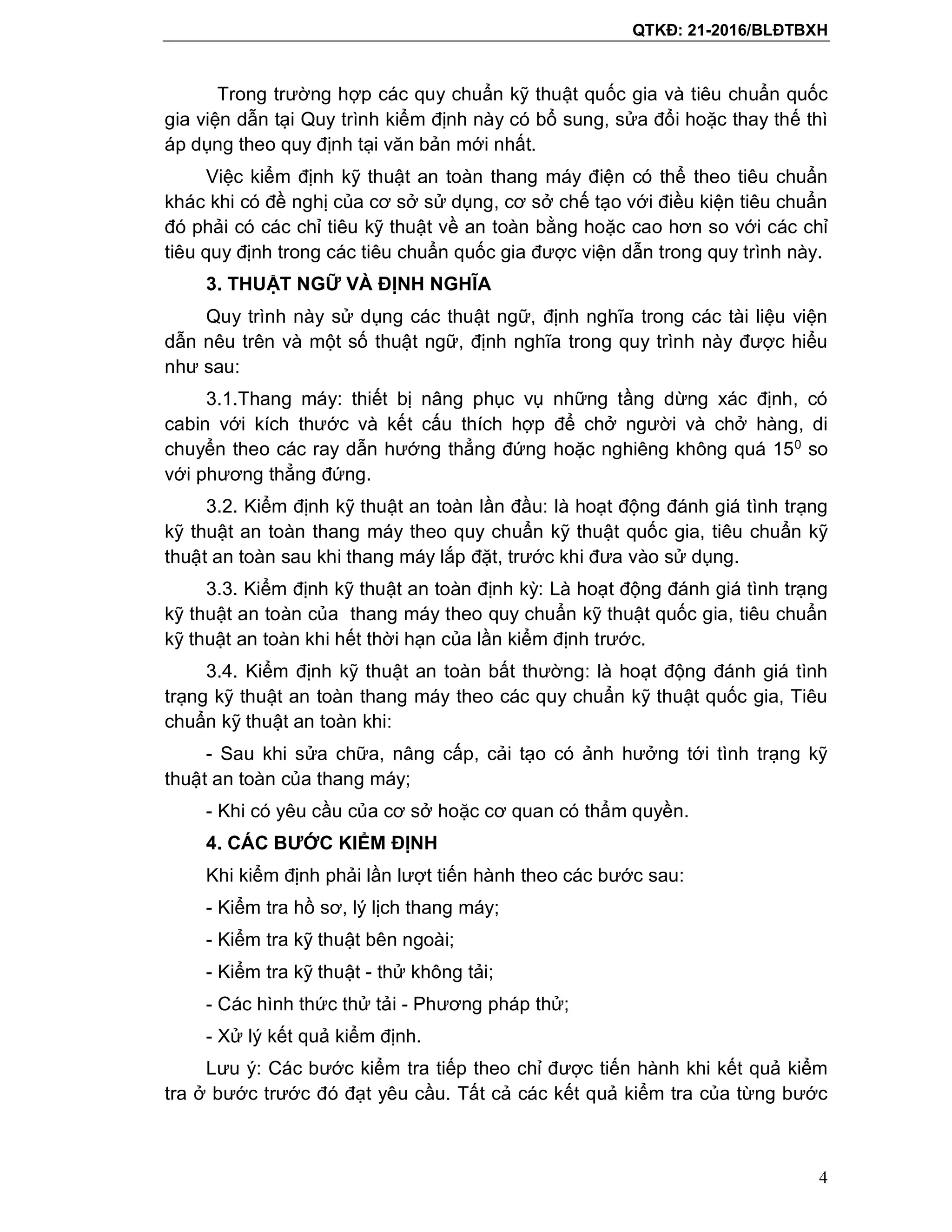 Quy trình kiểm định thang máy điện. QTKĐ: 21- 2016/BLĐTBXH. https://kiemdinhsitc.com/kiem-dinh ...