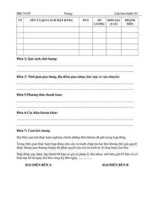 Quy trinh mua vat tu qt 74-01 | PDF