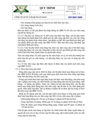 Quy trinh mua vat tu qt 74-01 | PDF
