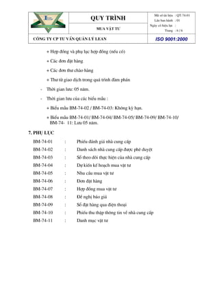 Quy trinh mua vat tu qt 74-01 | PDF