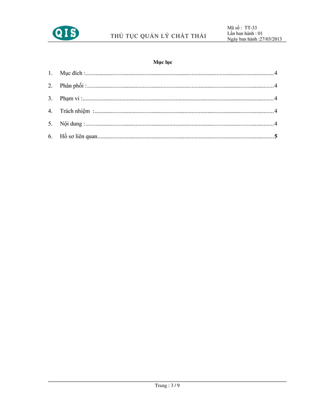 Quy trinh xu ly chat thai nguy hai | PDF