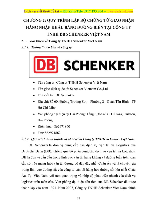 Quy trình giao nhận hàng hóa nhập khẩu (hàng lẻ - lcl) tại công ty db ...