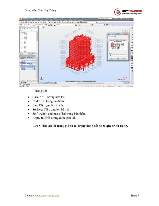 Quy trình gán tải và tổ hợp tải trọng trong Robot Structural | PDF