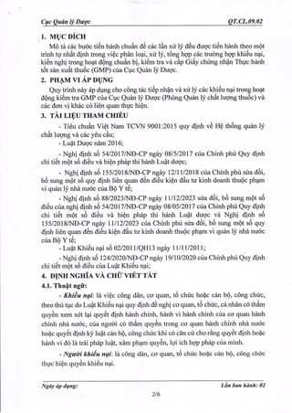 Quy trình xử lý khiếu nại về kiểm tra GMP | PDF