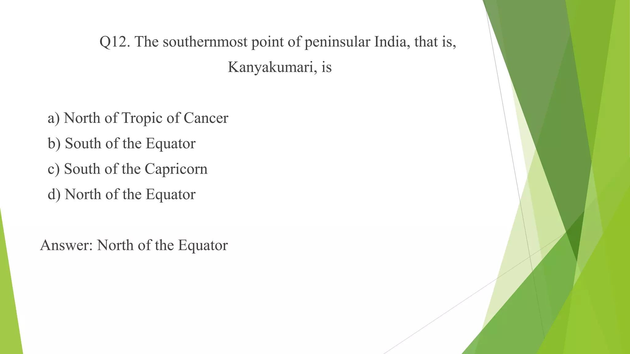 mcqs with ansr geography | PPTX