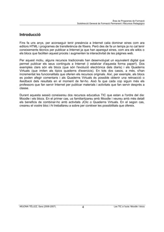 Les TIC a l'aula: Moodle i blocs | PDF