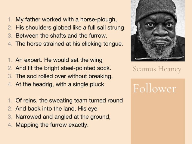 Follower by Seamus Heaney | PPTX | Equine Sports | Sports
