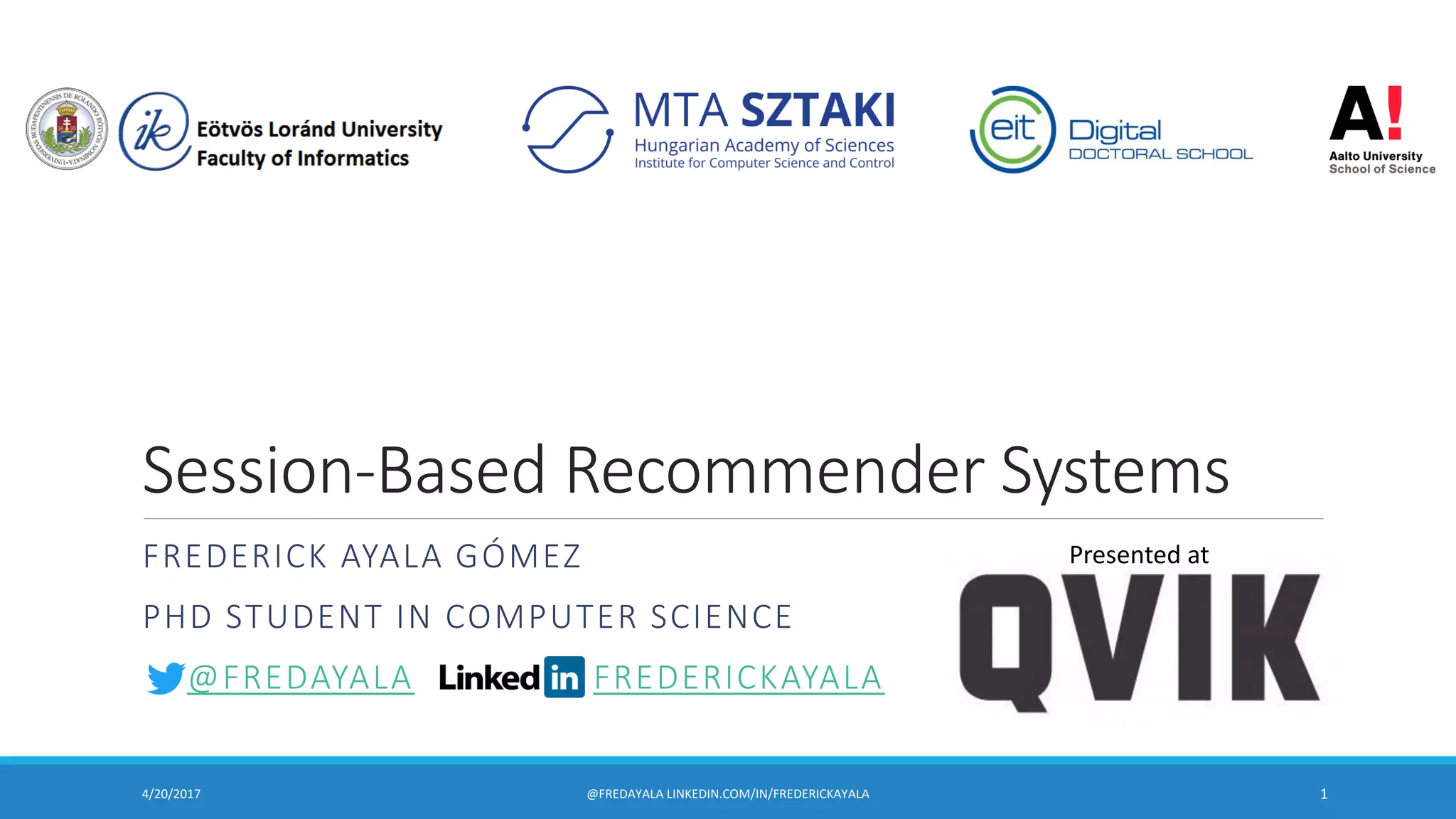 Session-Based Recommender Systems | PPT