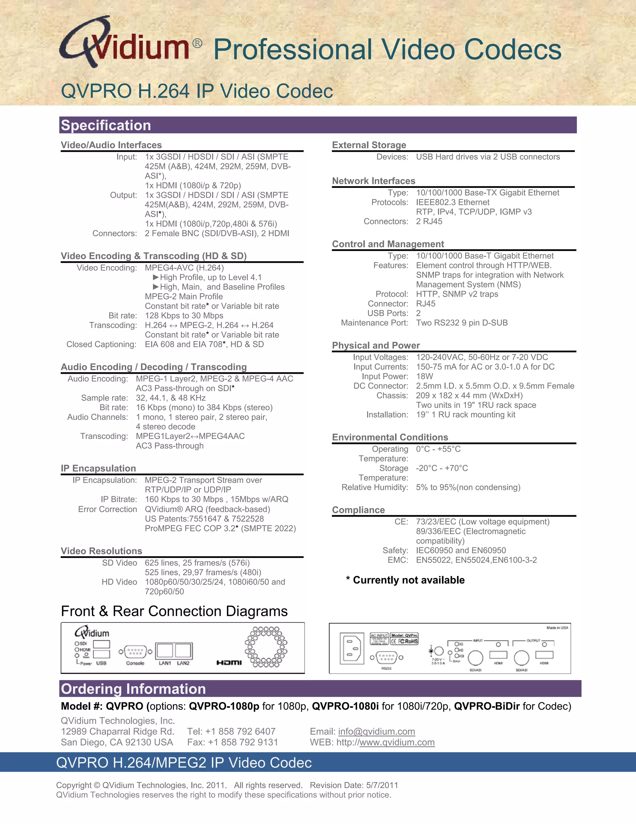Qvpro datasheet | PDF