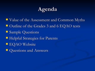 QVPS - EQAO Presentation to Parents | PPT