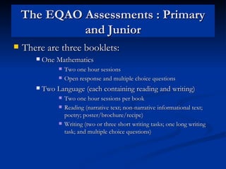 QVPS - EQAO Presentation to Parents | PPT | Educational Assessment ...