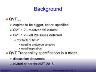 QVT Traceability: What does it really mean? | ODP