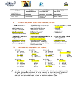 Prueba de antonimos | DOCX