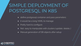 Deployment of PostgreSQL inside of Kubernetes with High Availability | PPT