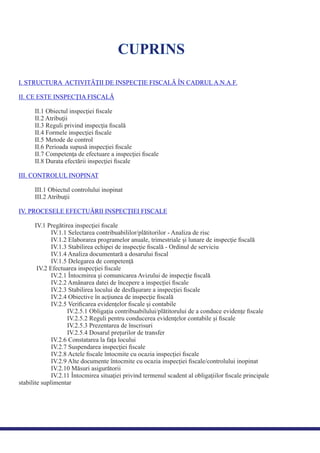 Ghid inspectie fiscala | PDF