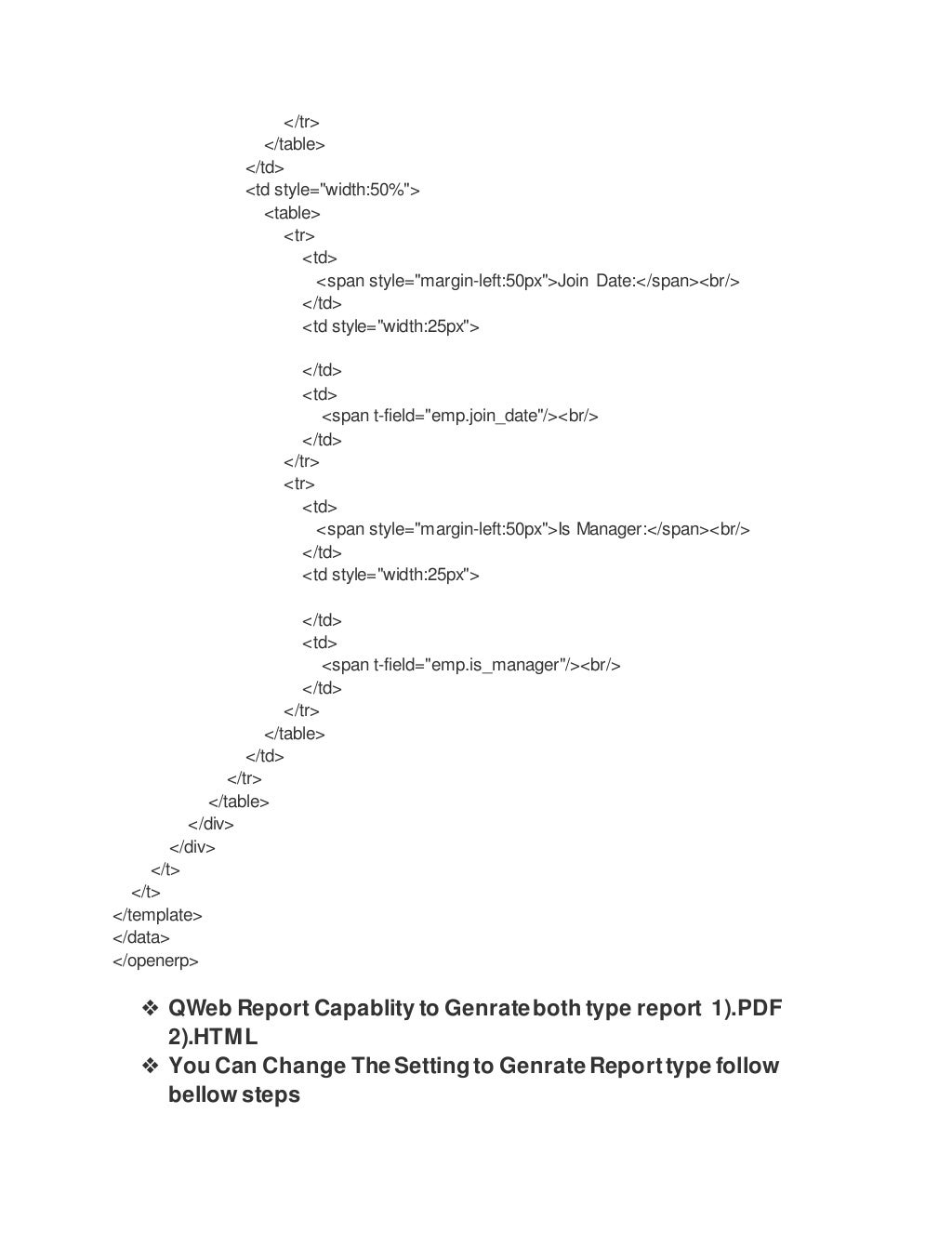 Qweb Report In Odoo