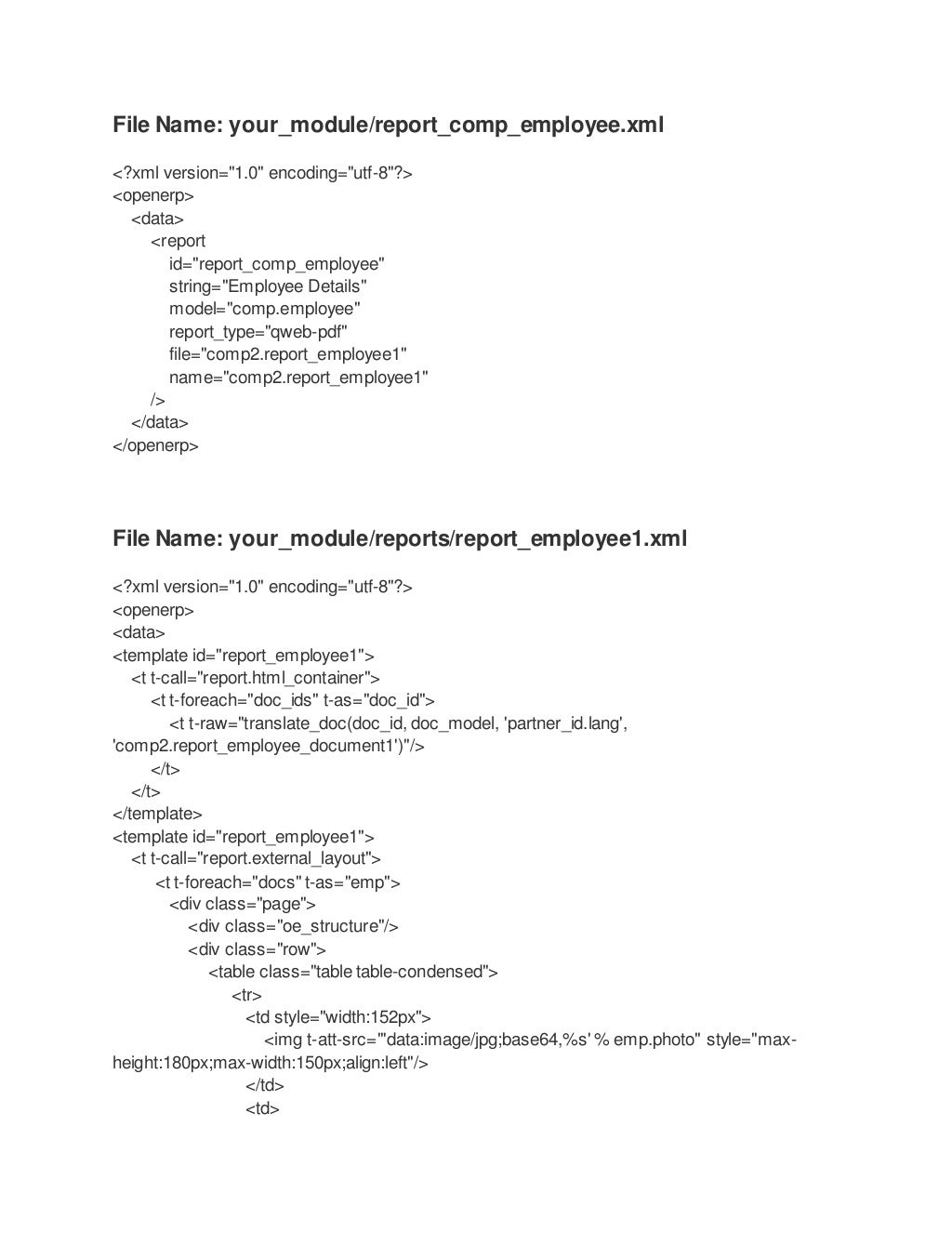 QWeb Report in odoo QWeb Report in odoo