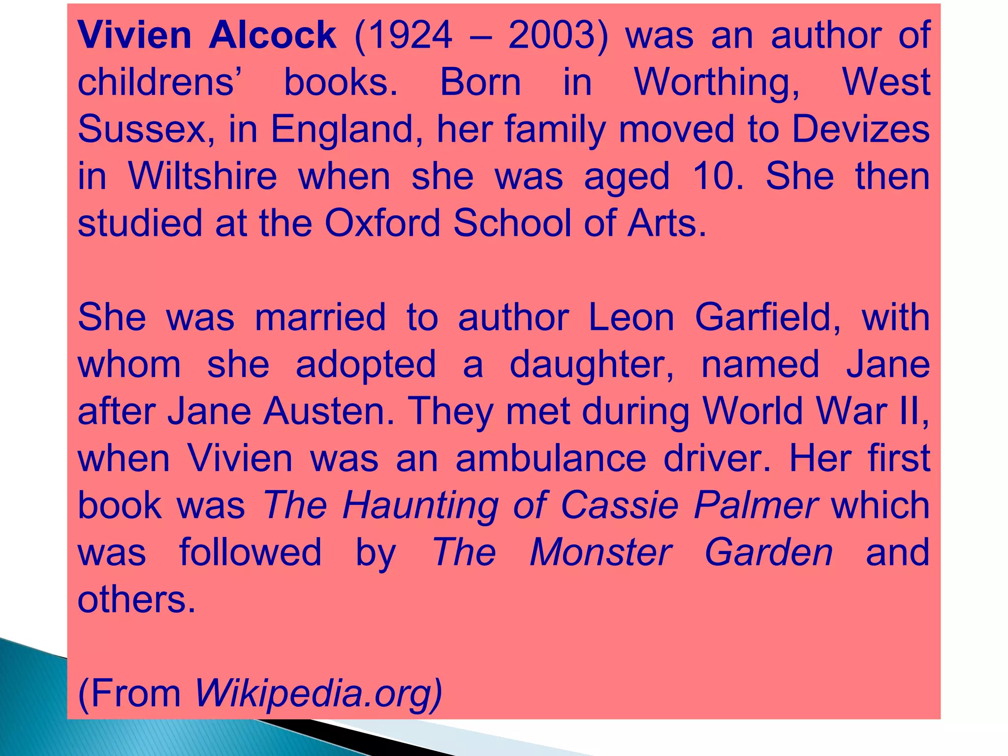 QWERTYUIOP by Vivien Alcock | PPT