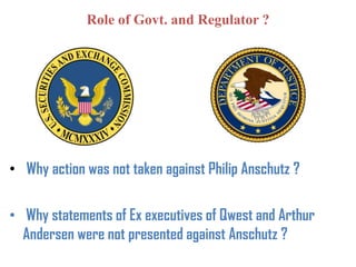 The Qwest Communication Corporate Scandal | PPTX