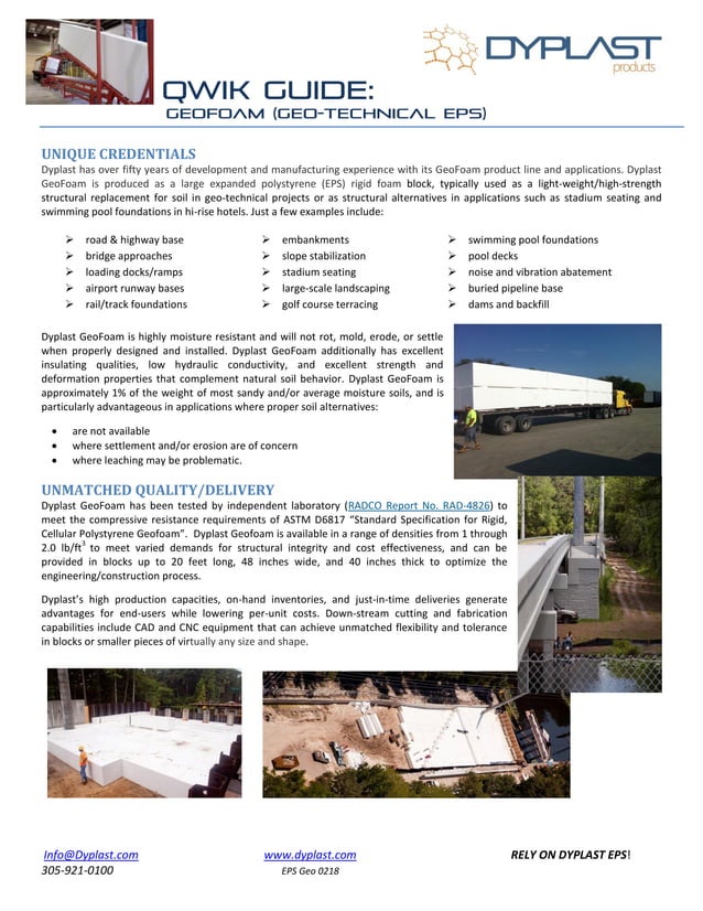QWIK GUIDE: GeoFoam 0218 | PDF