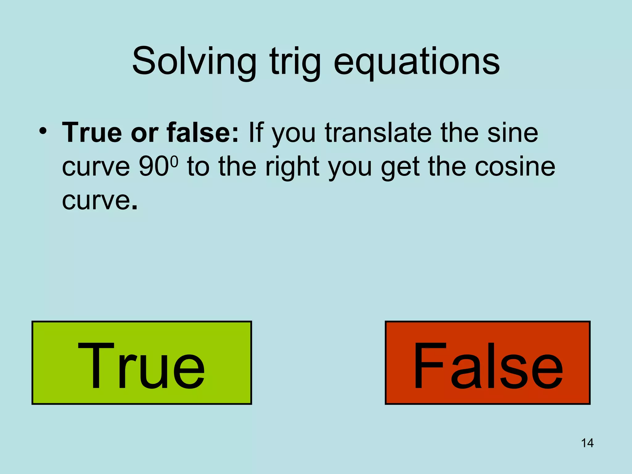 Qwizdom a-level maths - trig equations 1 | PPT