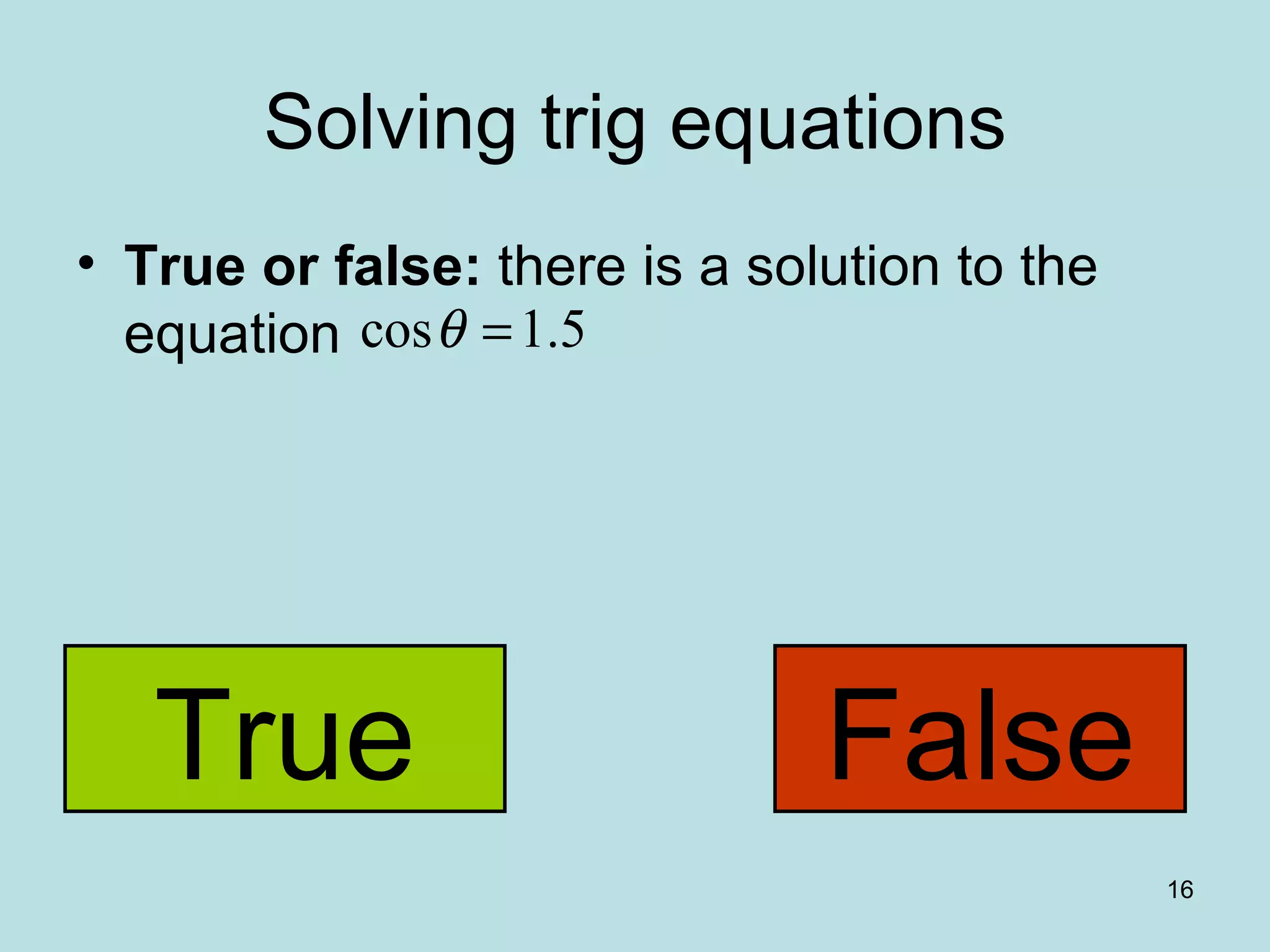 Qwizdom A Level Maths Trig Equations 1 Ppt