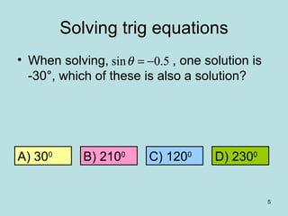 Qwizdom a-level maths - trig equations 1 | PPT