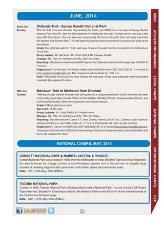 BNHS Nature camps and trails May-June 2014 | PDF