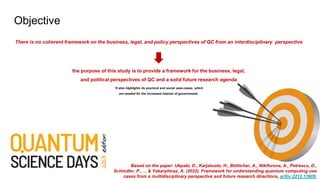 Framework for understanding quantum computing use cases from a multidisciplinary perspective and ...