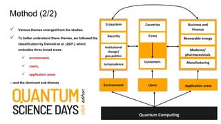 Framework for understanding quantum computing use cases from a ...