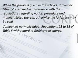 Forfeiture of Shares | PPTX