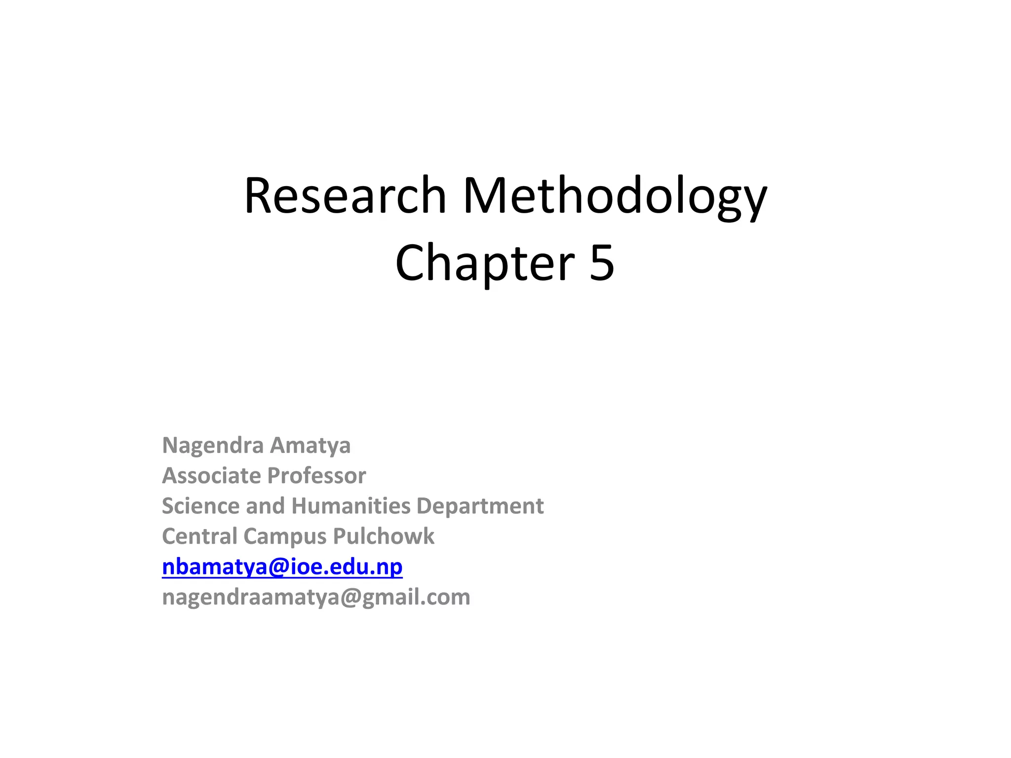 Research methodology Chapter 5 | PPTX