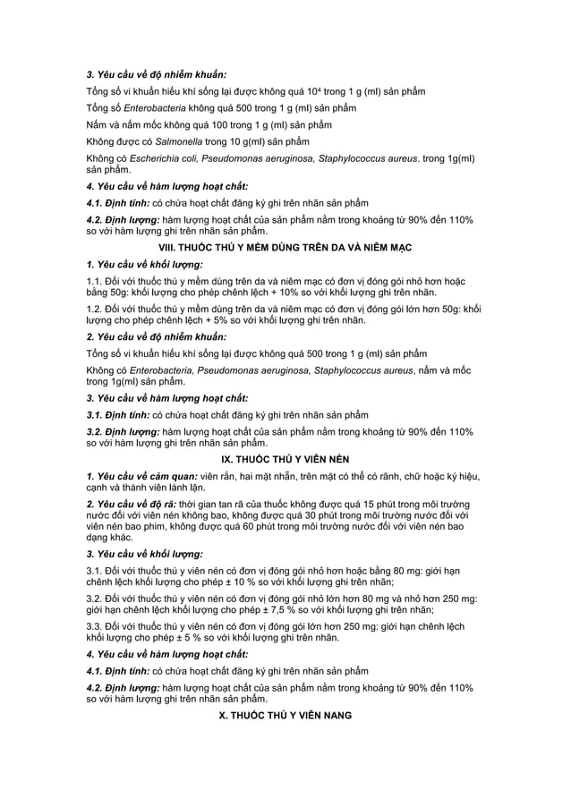 Quy chuẩn Việt Nam cho thuốc thú y | PDF