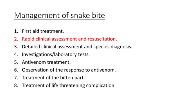 snake bite management | PPTX