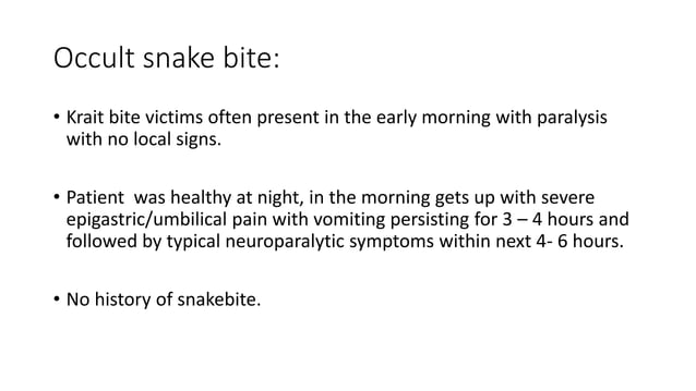 snake bite management | PPTX