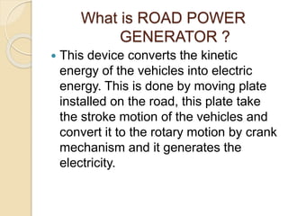 Road Power Generator | PPTX